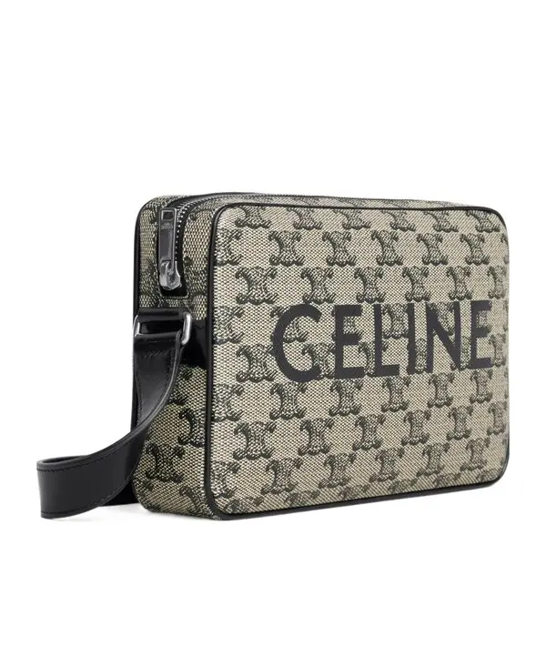 Celine Medium Messenger Bag In Triomphe Canvas - Beige