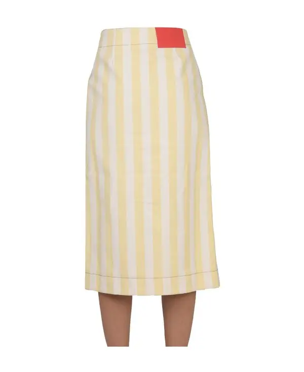 Sunnei Striped Midi Skirt - Nude