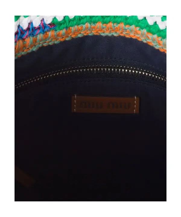 Miu Miu Crochet Tote Bag With Leather Handles - Multi-color
