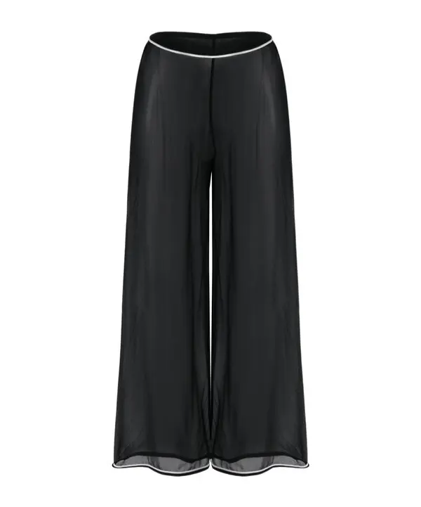 BODE Contrast Trim Cropped Wide-leg Pants