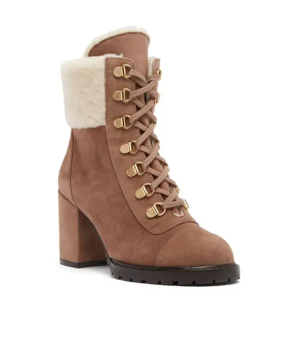 STUART WEITZMAN 90mm Ankle Lace-up Block Heel Boots