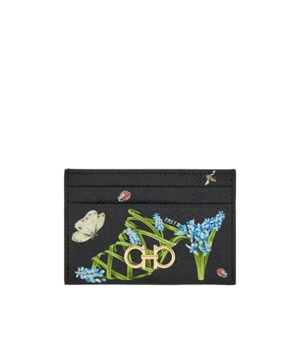 FERRAGAMO Gancini Credit Card Holder - Black