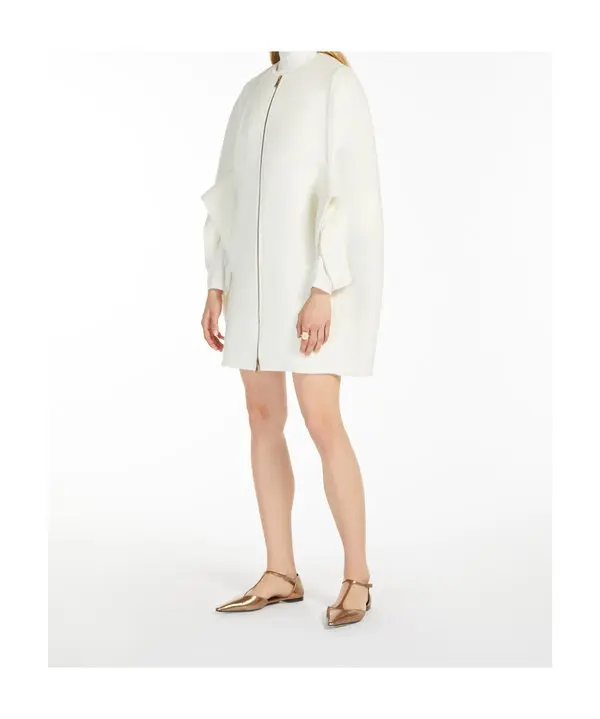 Max Mara Zip-up Crewneck Short-sleeved Coat