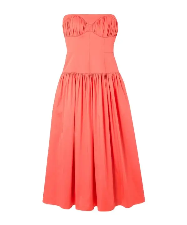 Tove Strapless Pleated Dress