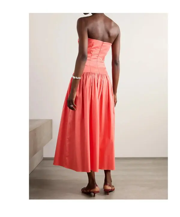 Tove Strapless Pleated Dress