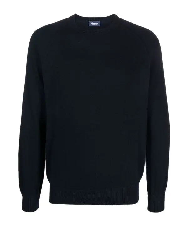 DRUMOHR Raglan-sleeved Cashmere Jumper - Blue