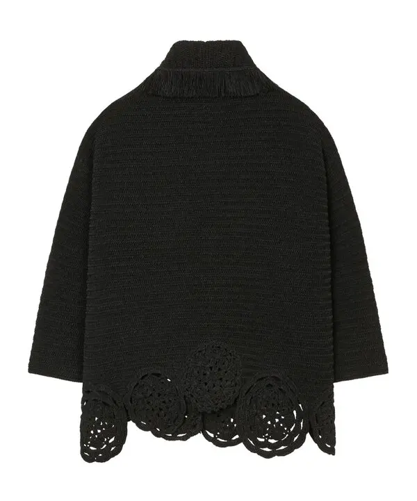 Alanui Long-sleeved Knitted Cardigan With Tassels And Cutout Details