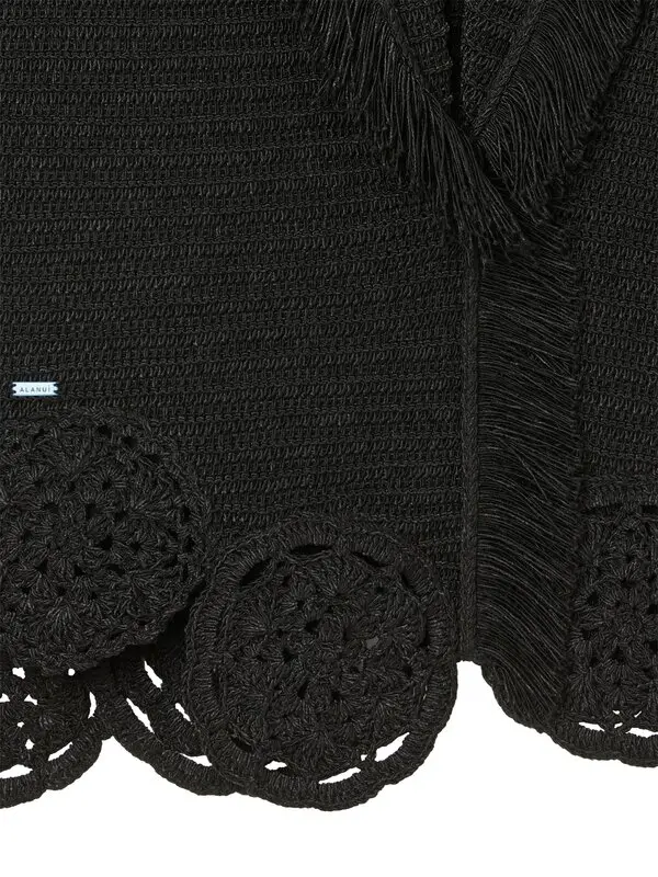 Alanui Long-sleeved Knitted Cardigan With Tassels And Cutout Details