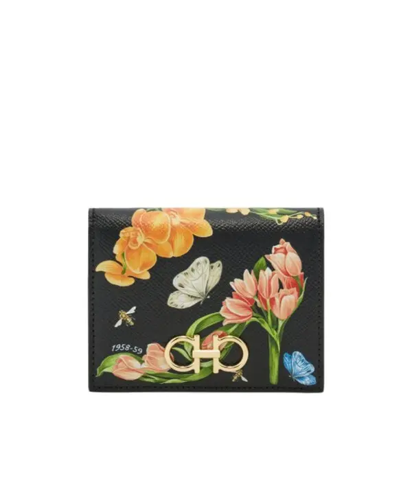 FERRAGAMO Gancini Compact Wallet - Green