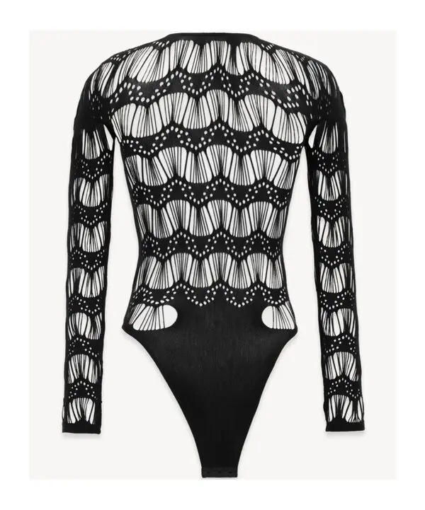 Saint Laurent Ladder-knit Crewneck Bodysuit