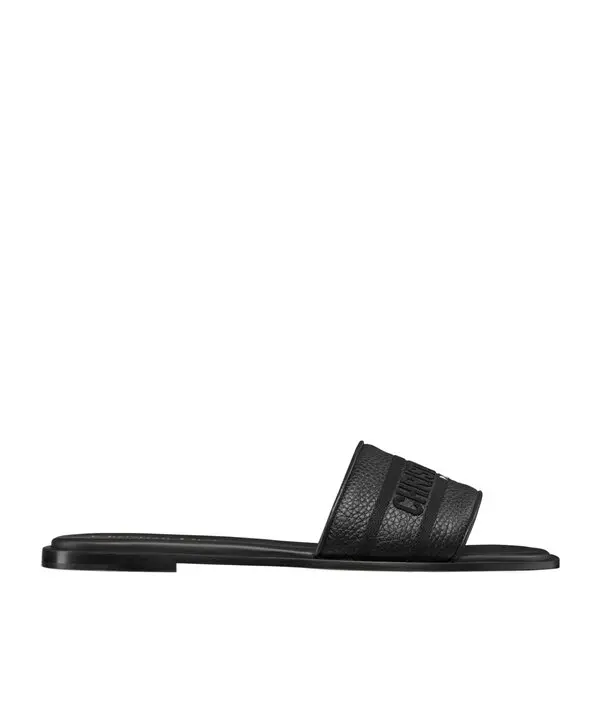 Dior Dway Slide Sandals With Logo Detailing - Black