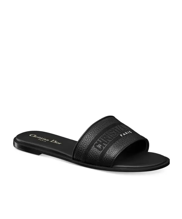 Dior Dway Slide Sandals With Logo Detailing - Black