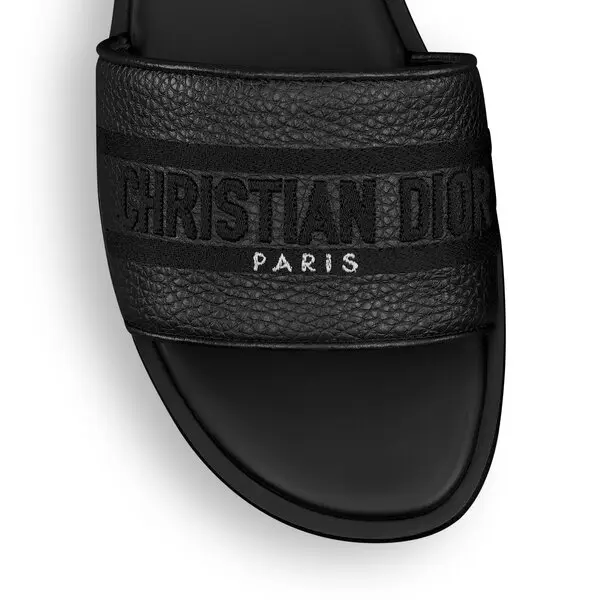 Dior Dway Slide Sandals With Logo Detailing - Black