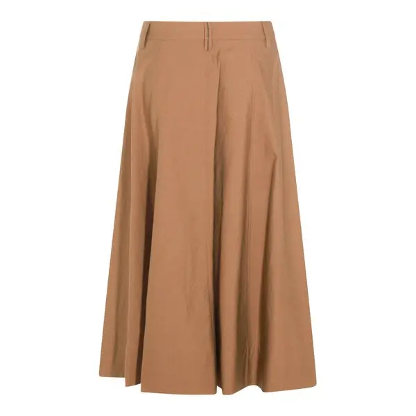 Brunello Cucinelli Pleated Midi Skirt - Brown