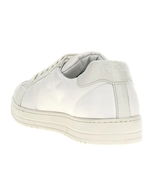 Prada Downtown Triangle-logo Lace-up Sneakers - White