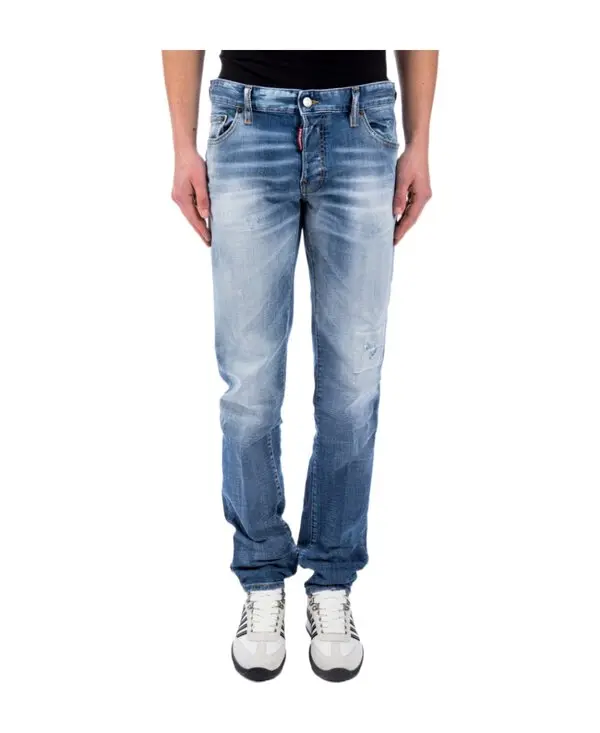 Dsquared2 Logo Embroidered Straight Leg Jeans