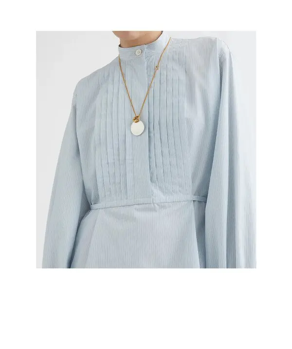 JIL SANDER Long-sleeve Midi Shirt Dress With Pleated Sleeves