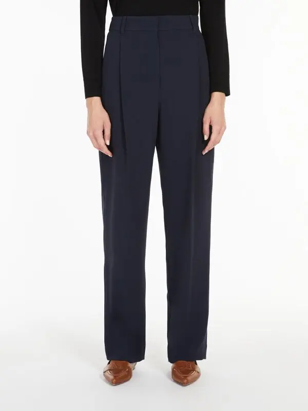 Max Mara Pleated Straight-leg Trousers - Black