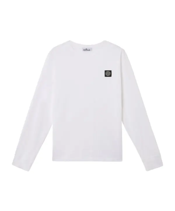 Stone Island Logo Patch Long-sleeved T-shirt - White