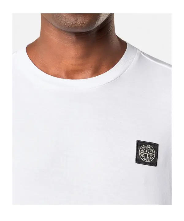 Stone Island Logo Patch Long-sleeved T-shirt - White