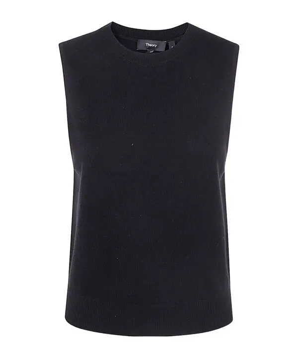 Theory Knitted Crewneck Vest - Black