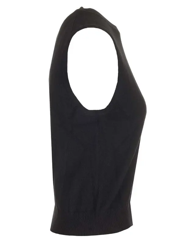 Theory Knitted Crewneck Vest - Black