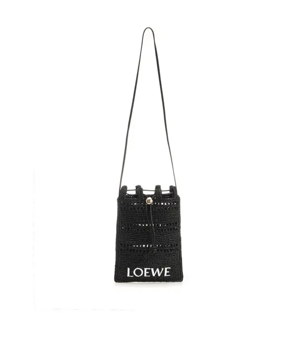 Loewe Logo-embroidered Drawstring Pocket - Black