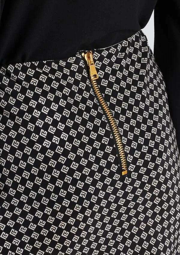 Balmain Fringed Silk Scarf Skirt