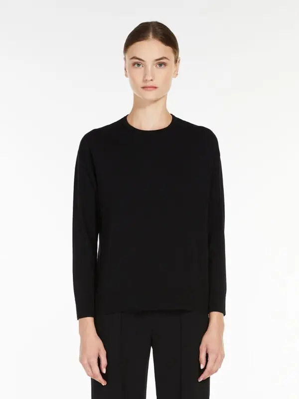 Max Mara Amburgo" Stretch Wool Round Neck Sweater