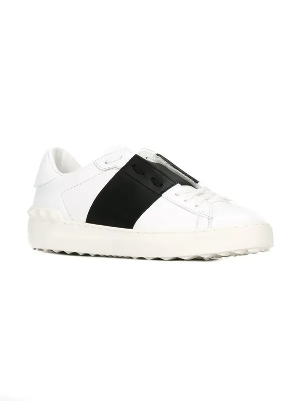 Valentino Garavani Rockstud Open Lace-up Sneakers - White/black