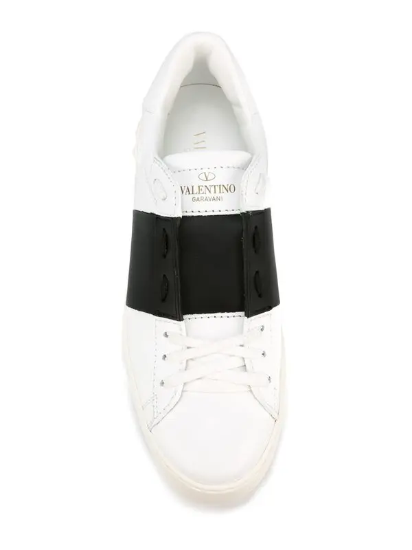 Valentino Garavani Rockstud Open Lace-up Sneakers - White/black