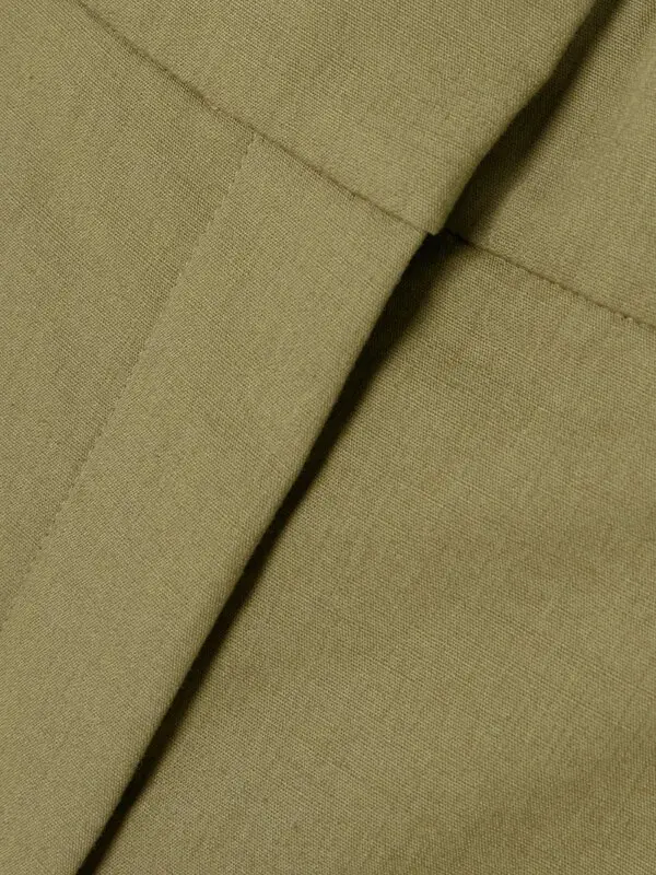 JOSEPH Paver Pleated Cotton Tapered Pants - Green