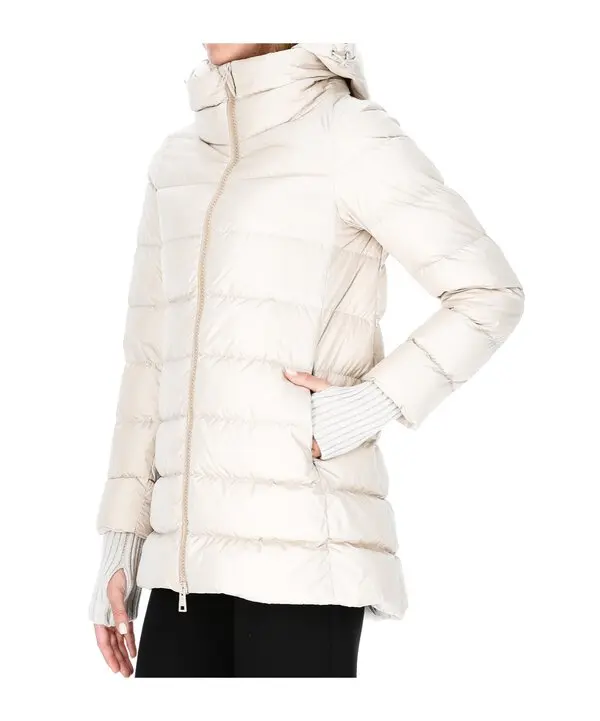 Herno Zip-fastening Padded Coat With Hood - White