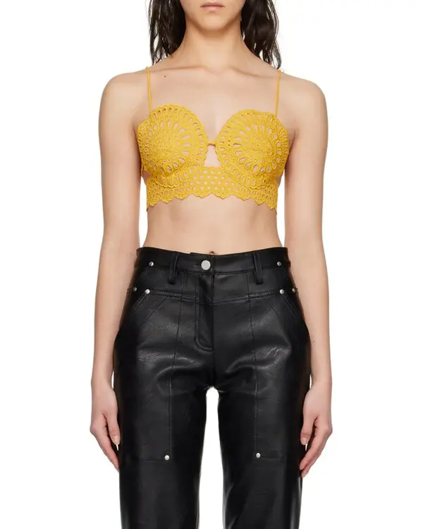 Stella McCartney Broderie Anglaise Cami Top With Logo Detail