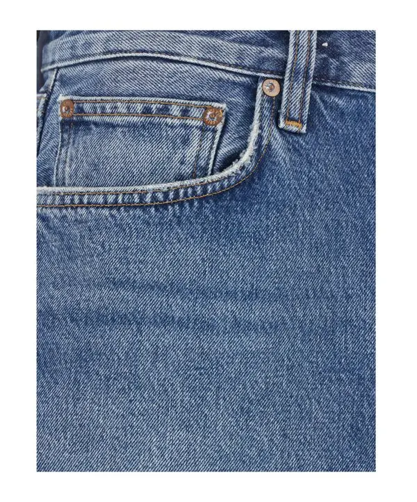 AGOLDE Raw Edge Hem Denim Shorts - Blue