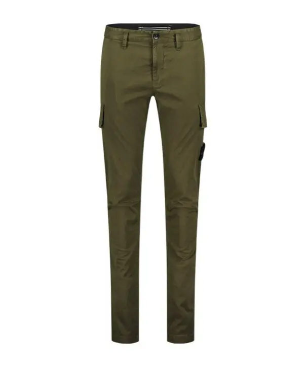 Stone Island Organic Cotton Twill Trousers - Green