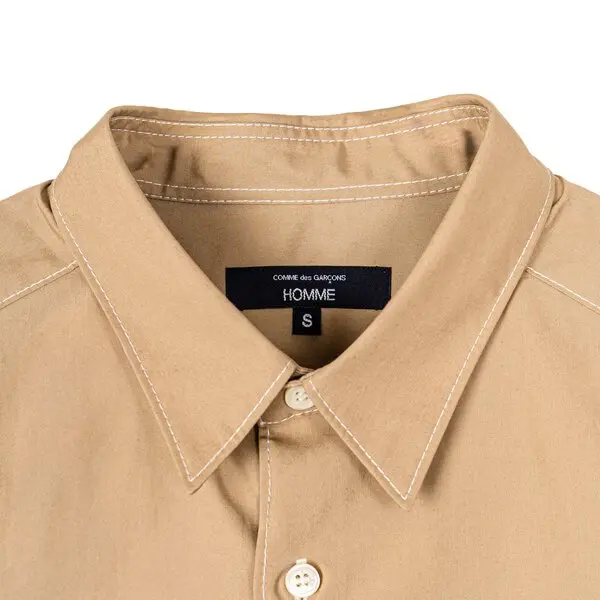 Comme Des Garçons Contrast-stitch Short-sleeve Shirt - Nude