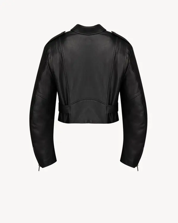 Saint Laurent Zip-up Biker Jacket - Black