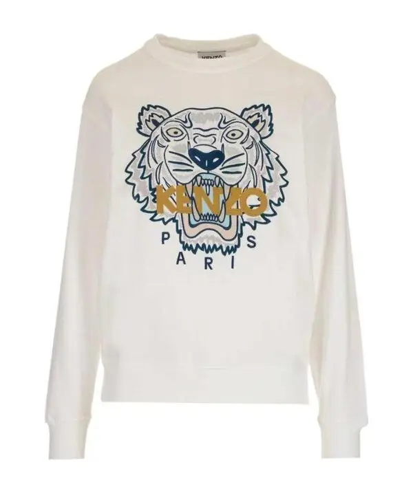 Kenzo Embroidered Tiger Logo Sweatshirt - White