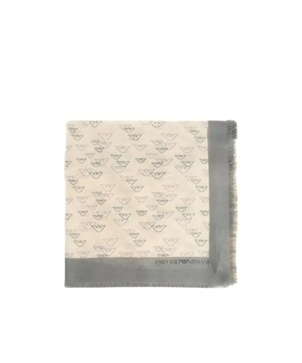 Emporio Armani Logo Border Scarf - Nude
