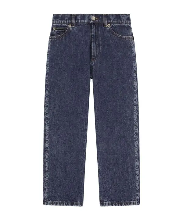 Dolce & Gabbana Logo-plaque Jeans - Navy Blue
