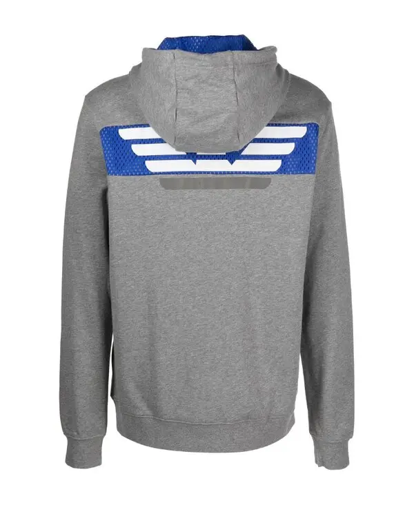 EA7 Logo Cotton Hoodie - Gray