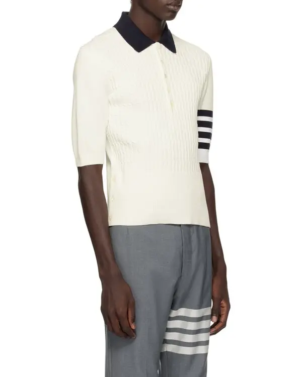 Thom Browne 4-bar Intarsia-knit Polo Shirt