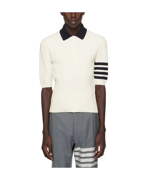 Thom Browne 4-bar Intarsia-knit Polo Shirt
