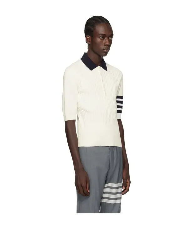 Thom Browne 4-bar Intarsia-knit Polo Shirt