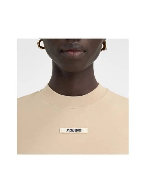 Jacquemus Ribbed Logo Patch Long Sleeve Top