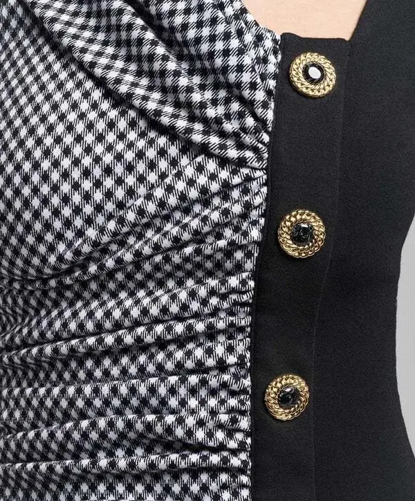 Balmain Asymmetrical Houndstooth Dress