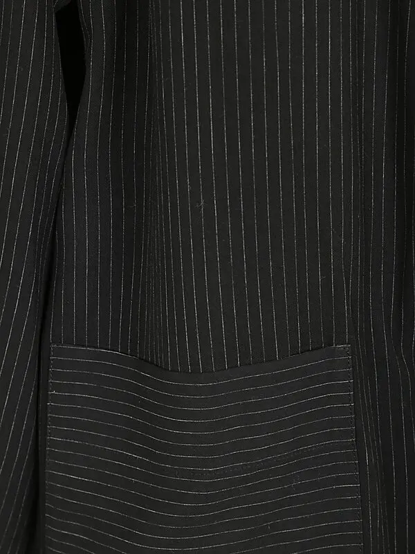 MARIA CALDERARA Pinstripe Open Jacket