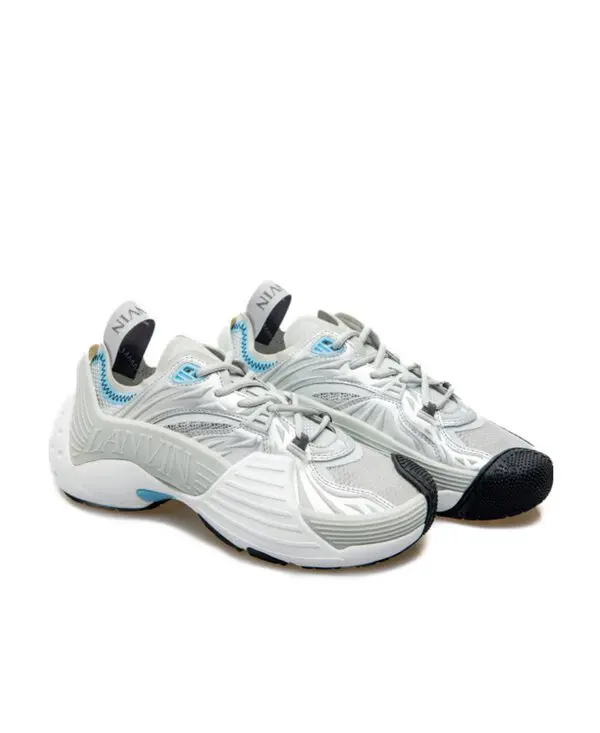 LANVIN Flash-x Mesh Lace-up Sneakers - Gray