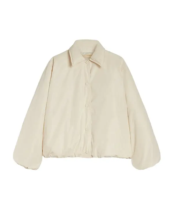 JIL SANDER Down Jacket With Pointed Collar - Light Clay